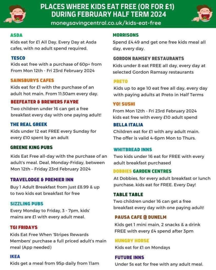 Where can kids eat free this half-term? | Littlehampton & District Foodbank