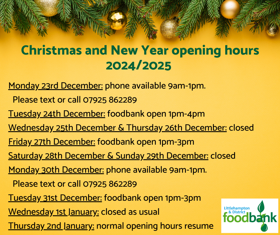 Christmas and new year opening hours 2024/25 | Littlehampton & District ...